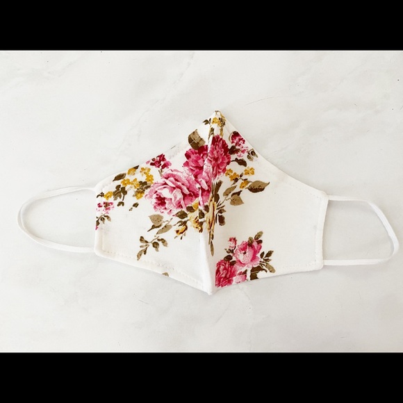 Hand Crafted | Other | Reusable Washable White Spring Floral Face Mask ...